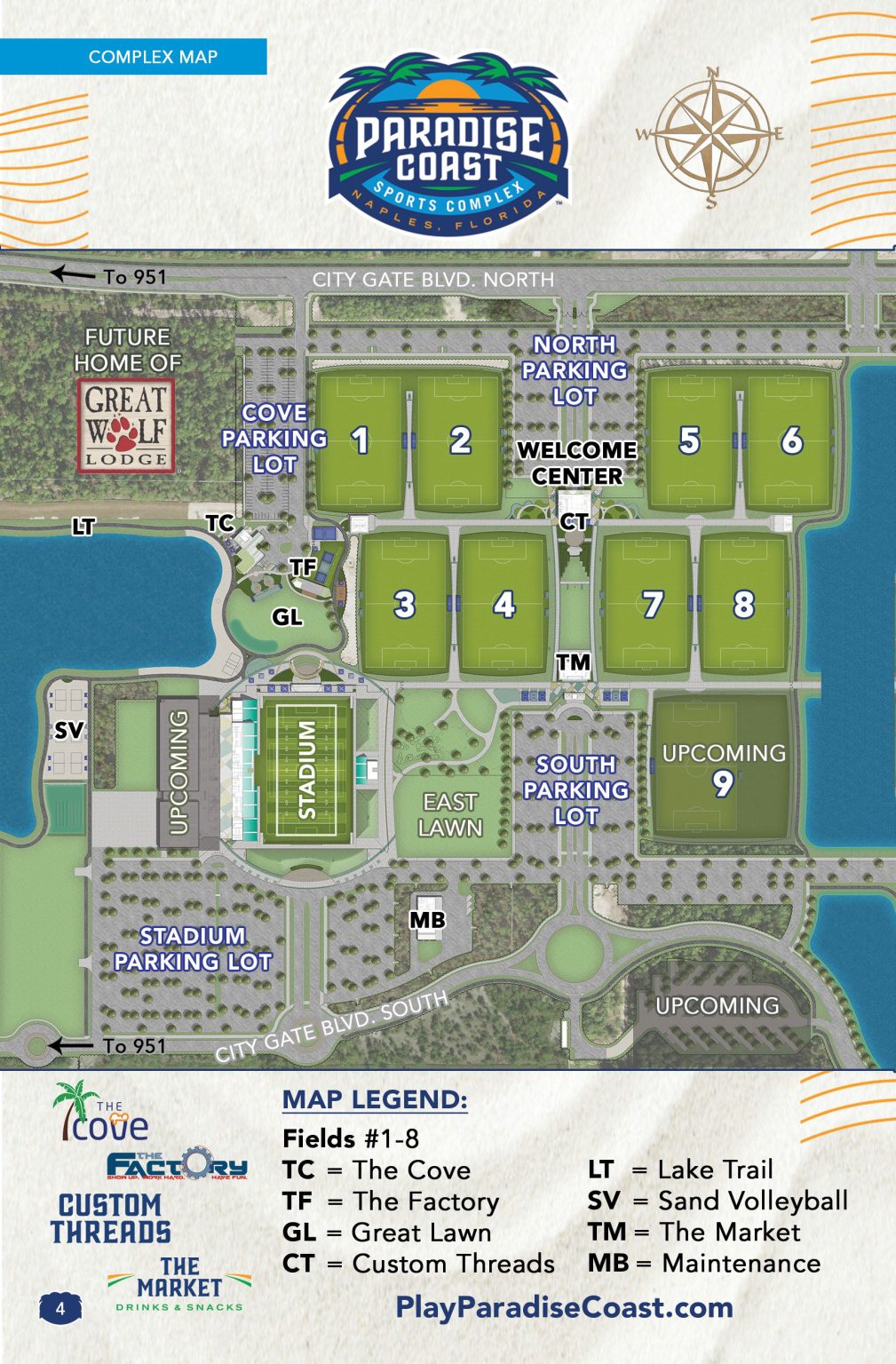 Park Map | Paradise Coast Sports Complex